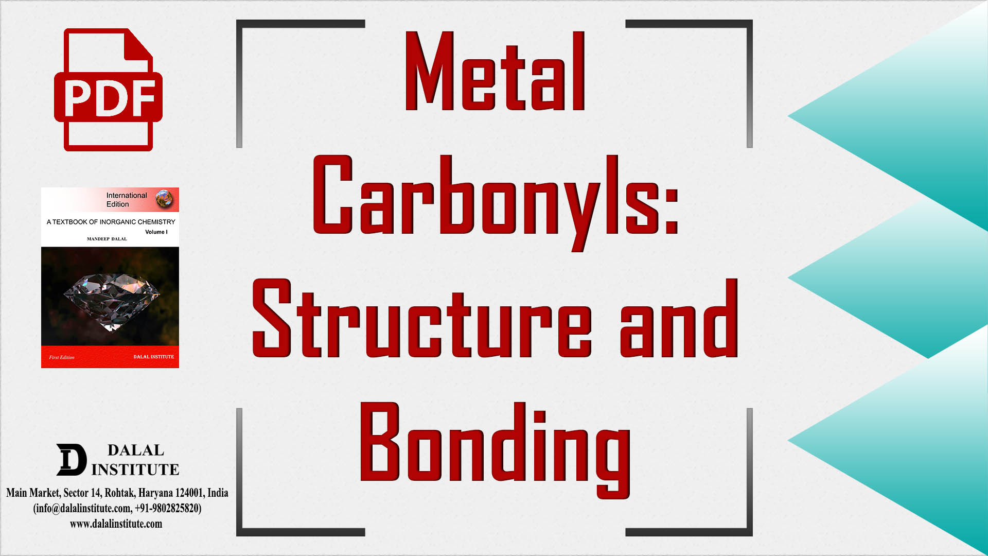 Metal Carbonyls: Structure and Bonding - Dalal Institute