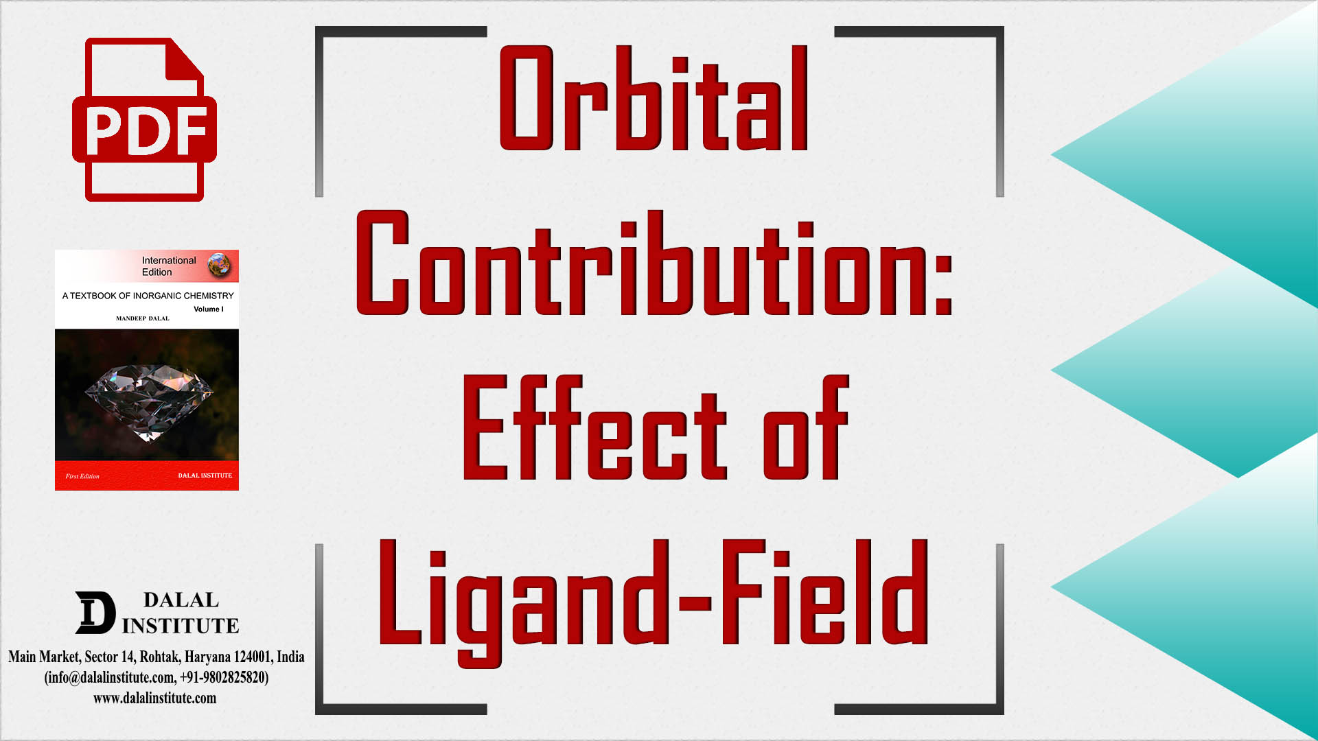Orbital Contribution: Effect of Ligand-Field - Dalal Institute