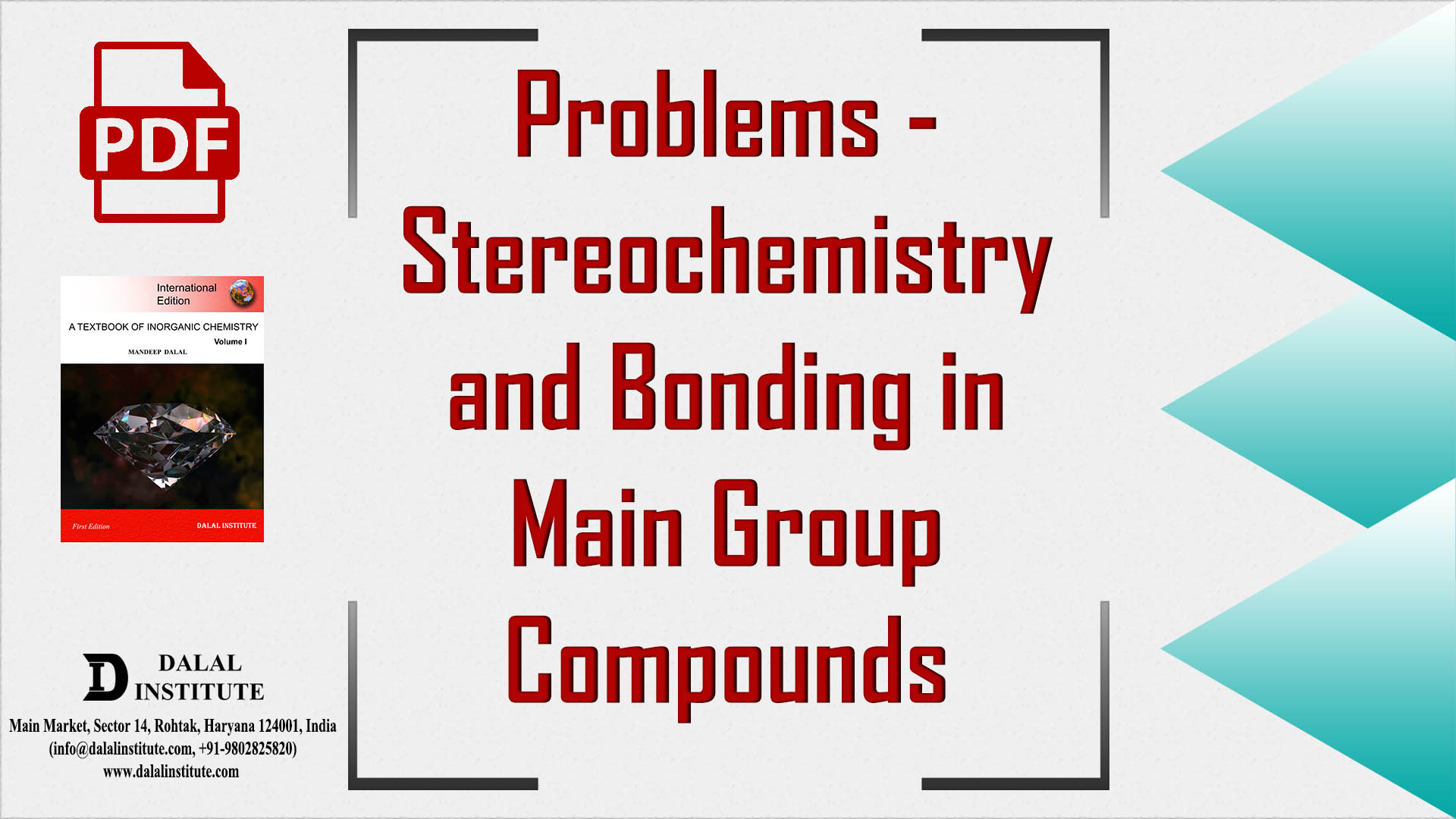 Problems - Stereochemistry and Bonding in Main Group Compounds - Dalal ...