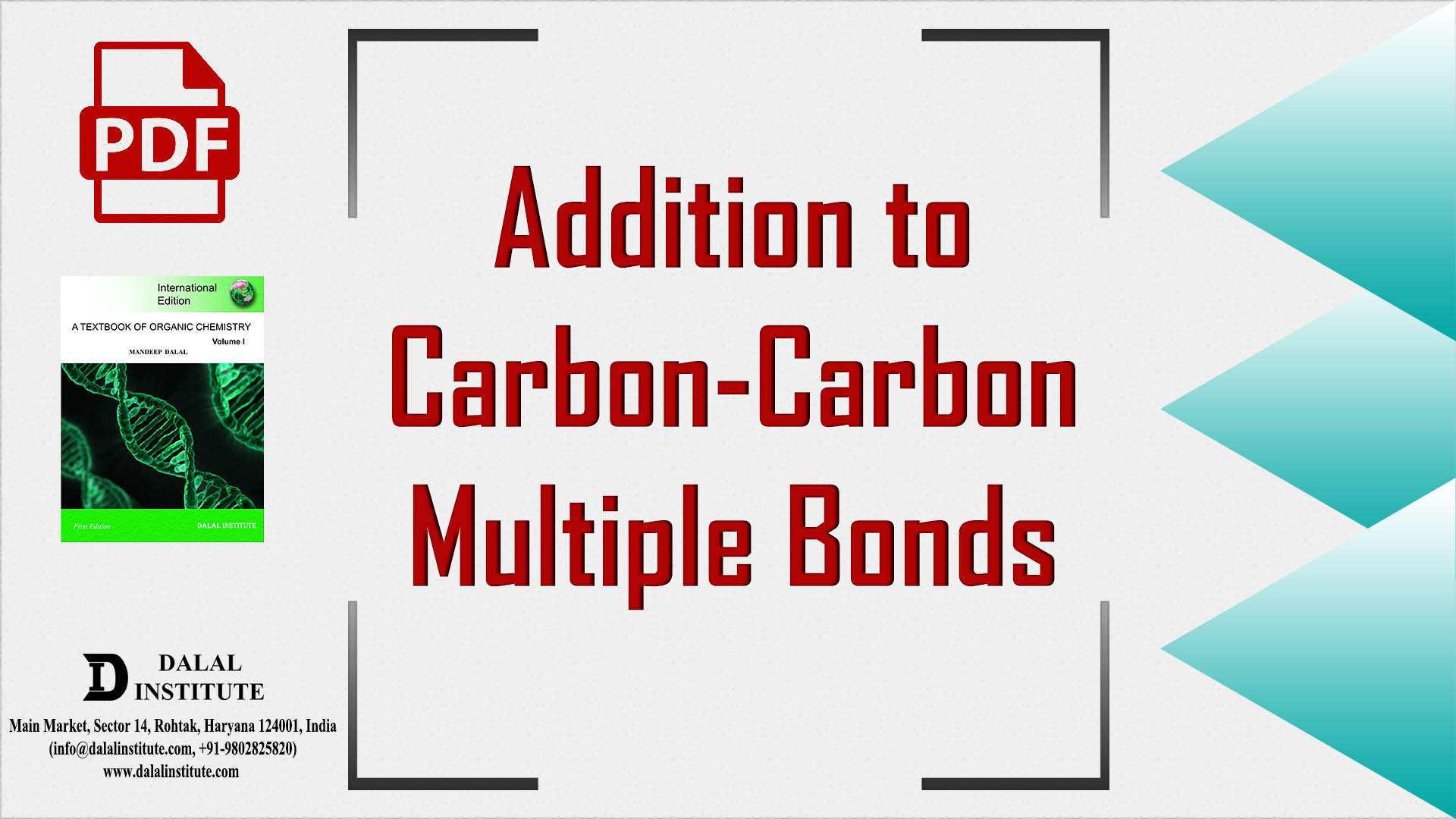 Addition to Carbon-Carbon Multiple Bonds - Dalal Institute
