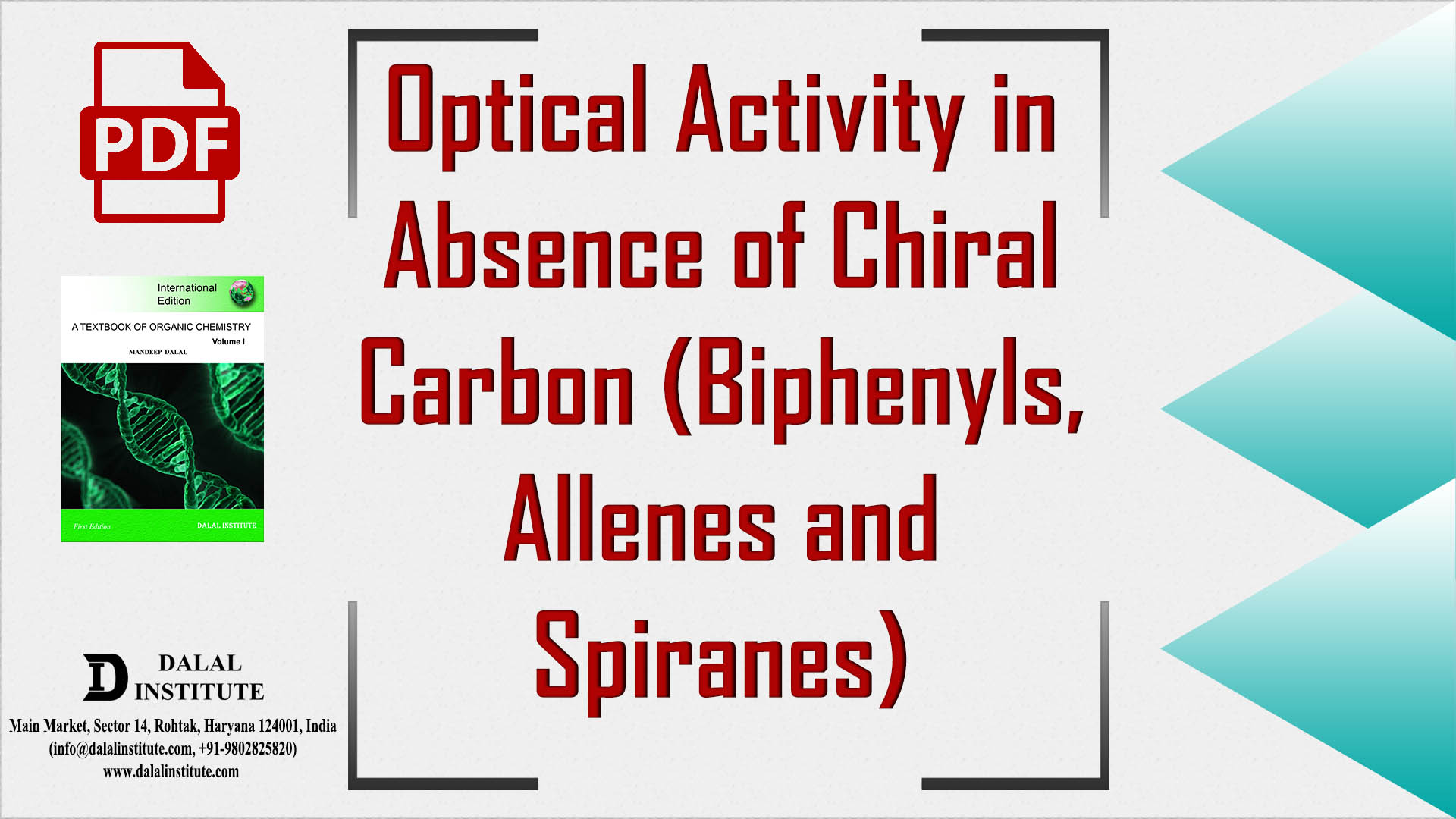 Optical Activity in Absence of Chiral Carbon (Biphenyls, Allenes and ...