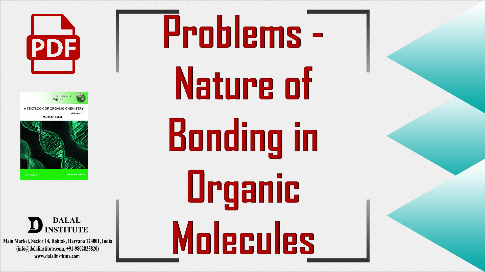 Problems - Nature of Bonding in Organic Molecules - Dalal Institute