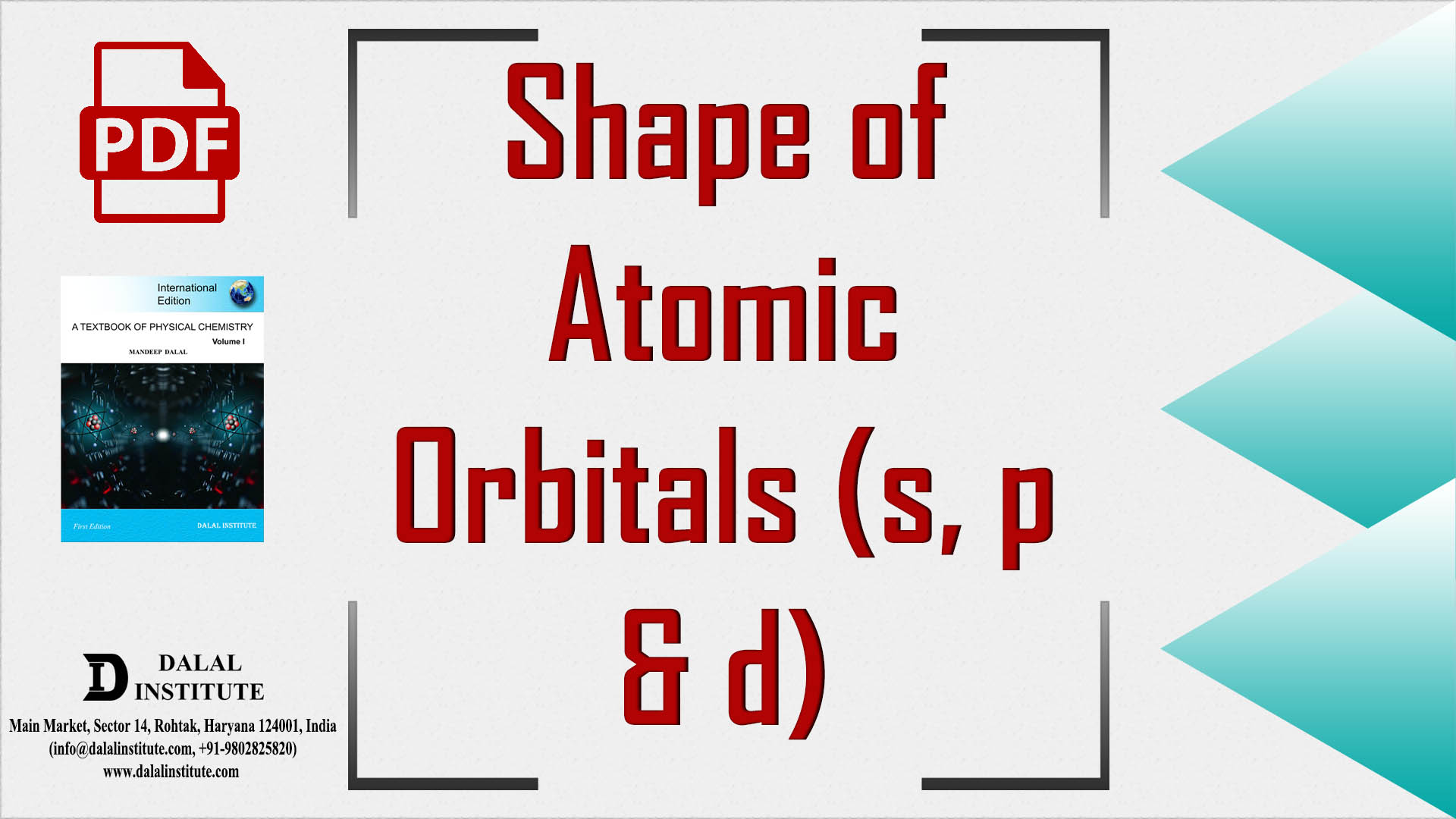 Shape of Atomic Orbitals (s, p & d) - Dalal Institute