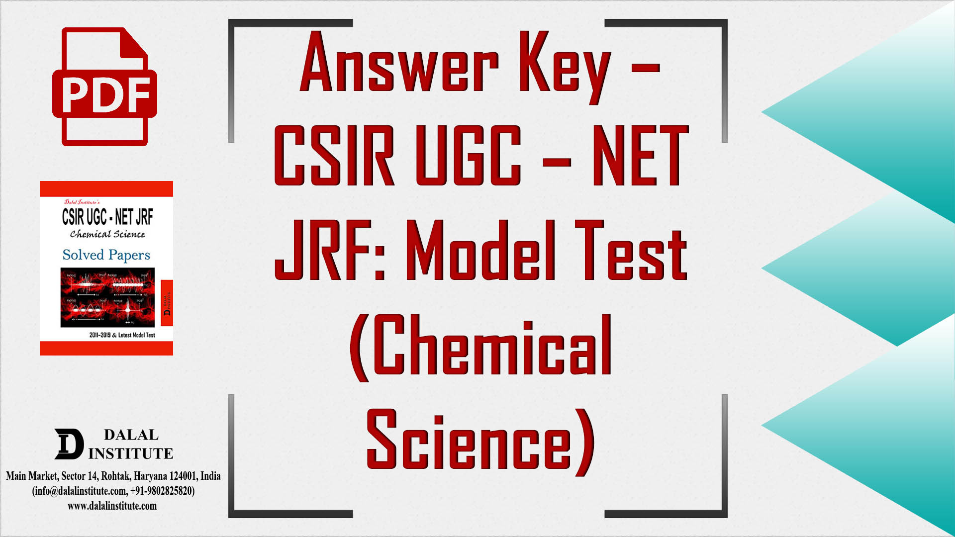 Answer Key Csir Ugc Net Jrf Model Test Chemical Science Dalal